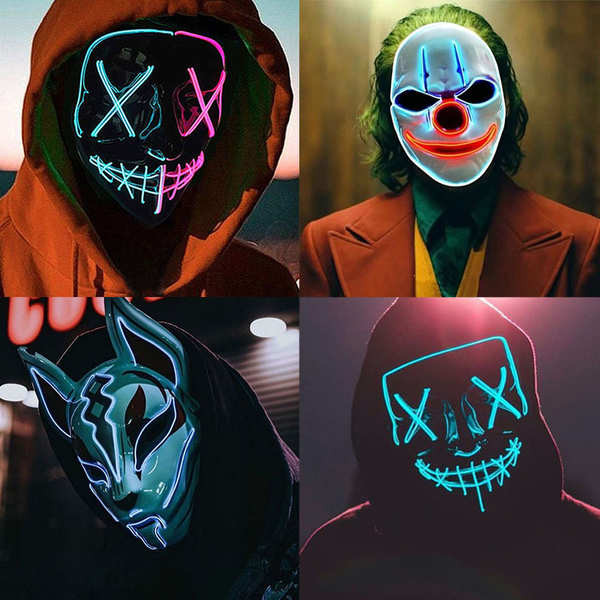Luminous Mask Clown Fox Adult Children Electronic Music Festival ...