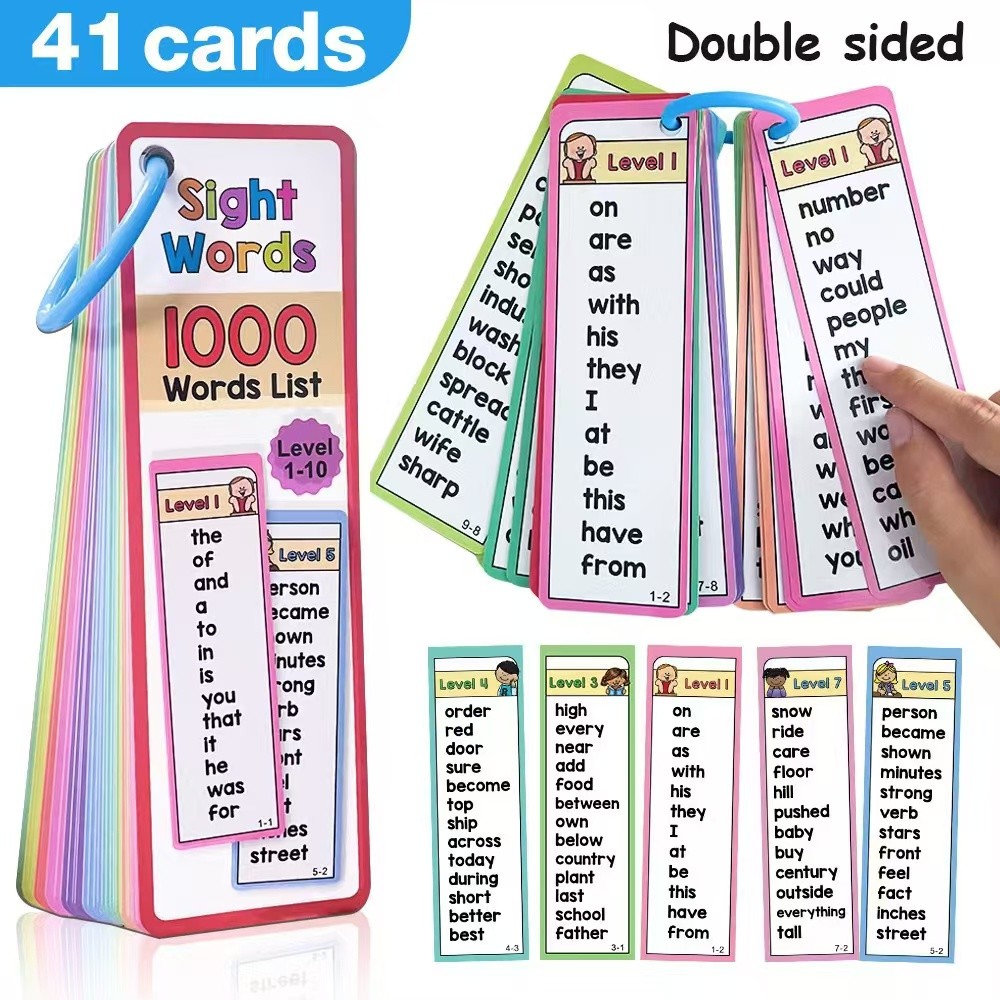 【Ship From MY】1000 English Sight Words Flashcards 41 cards Dolch Sight ...