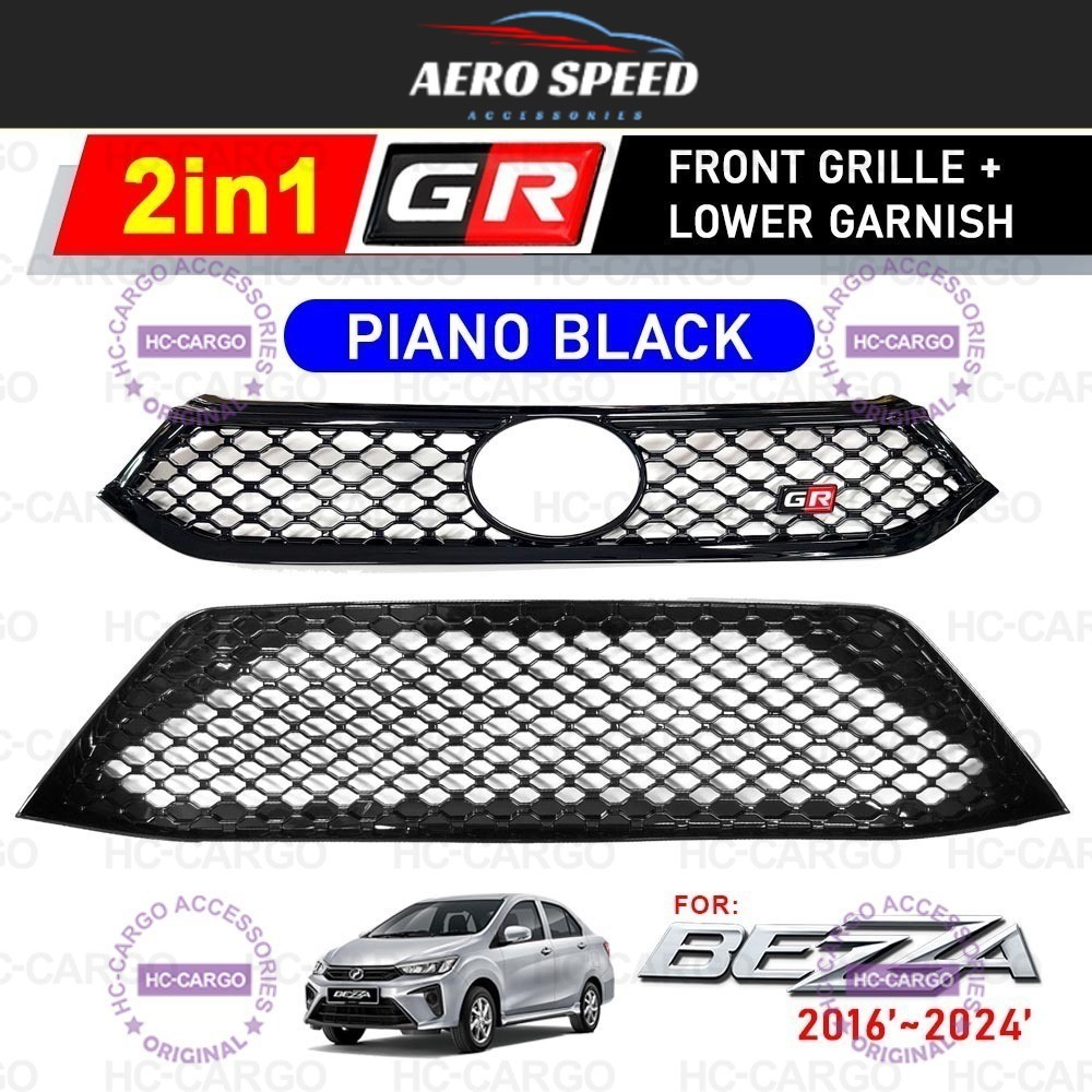 Perodua Bezza Facelift 2020 - 2024 B300 GR Honeycomb Grille Glossy ...