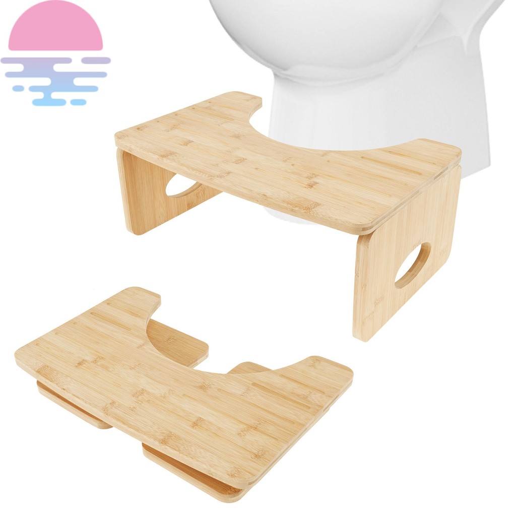 Squat Poop Stool Bamboo Toilet Squat Stool for Adult and Kids Space ...