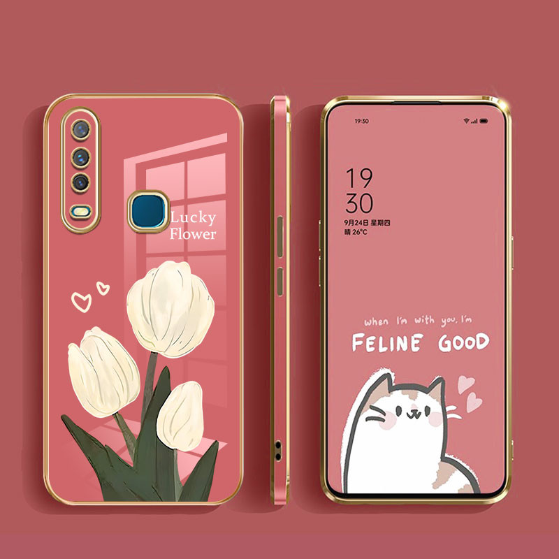 Shining electroplated tulips case for VIVO Y02S Y15S Y15A Y01 Y16 Y17 ...