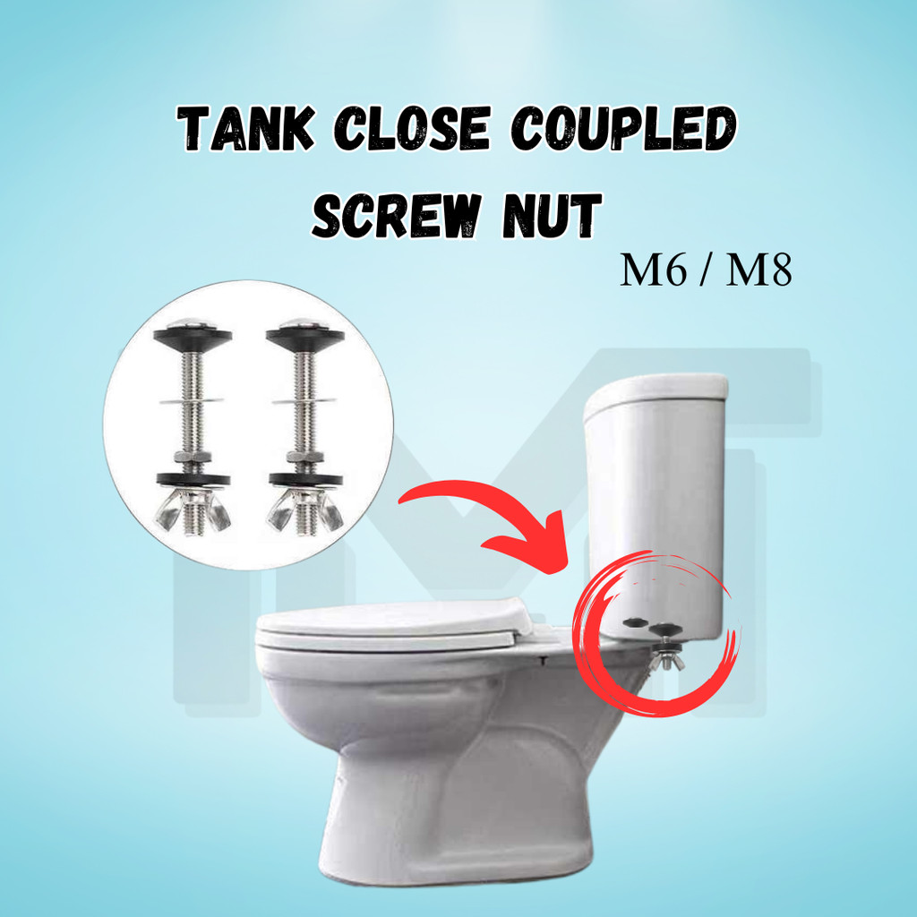 2 PCS TOILET TANK CLOSE COUPLED SCREW NUT M6 / M8 | Shopee Malaysia