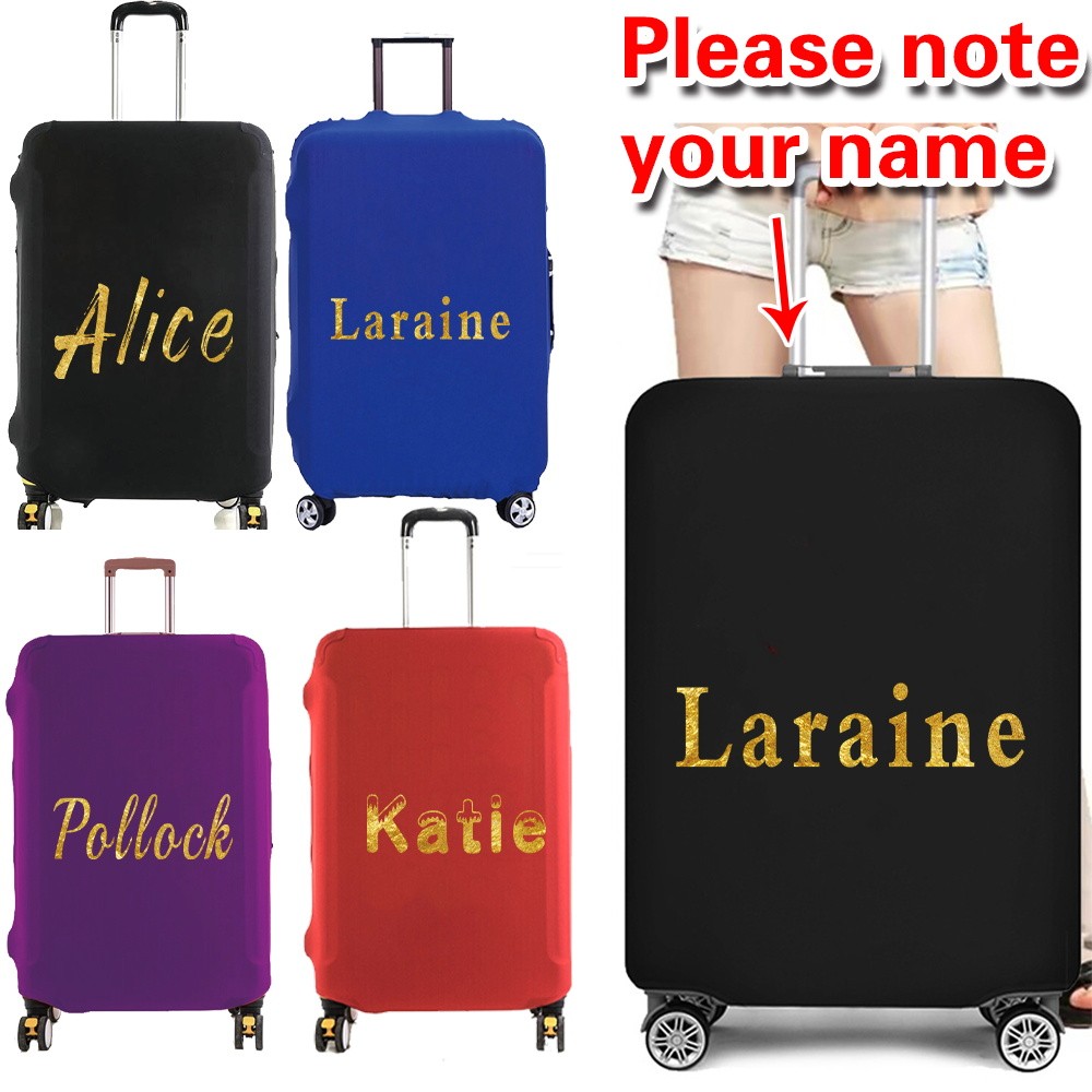 Custom Name Luggage Cover for 18-25 Inch Suitcase Thicker Elastic Dust ...