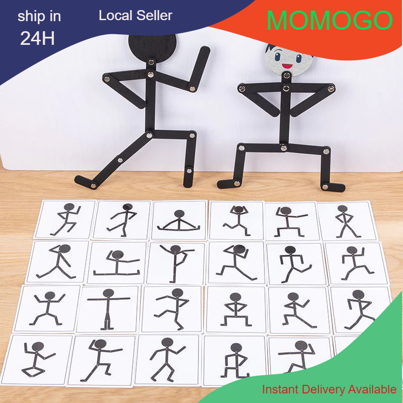 Montessori Learning Toy Sporty Man Matchstick Wooden Fine Motor Trainer ...