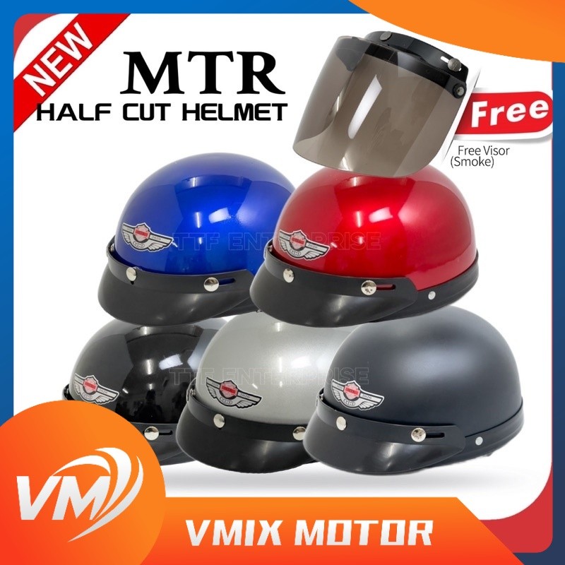 READY STOCK MTR HELMET KURA HALF CUT HELMET (Design MHR III) | Shopee ...