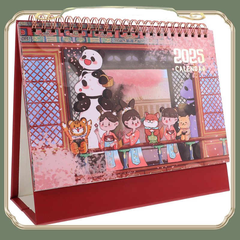 2025 Desk Calendar Chinese Flip up Flipping Table for Mini New Year ...