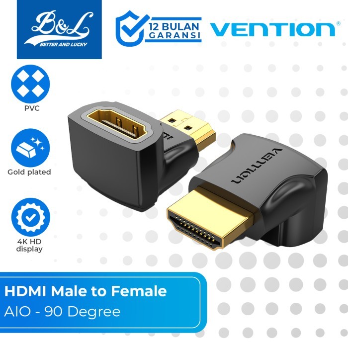 VENTION AIO 90 Degree HDMI Male to Female Port Elbow Adapter | Shopee ...