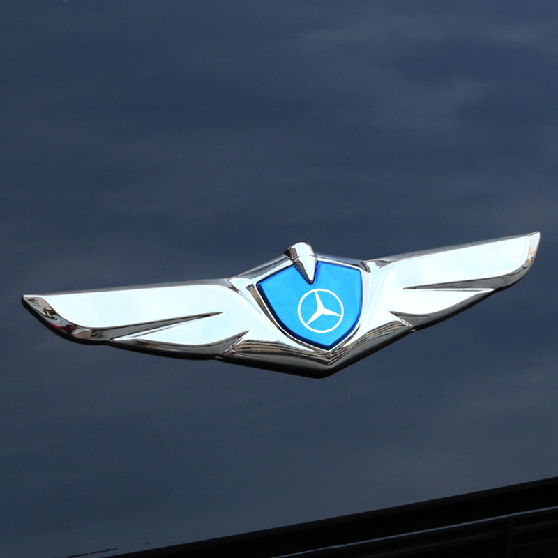 Metal Mirror Car Sticker Mesh Wings Car Logo Angel Wings Hood ...