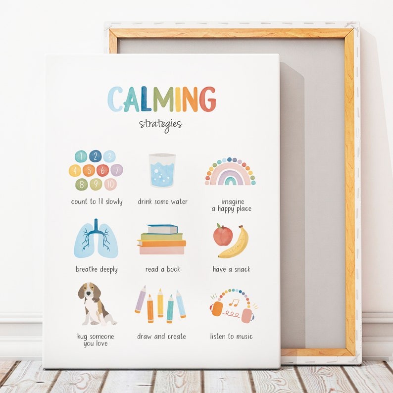 Therapy Poster Calming Strategies Print Therapy Office Decor Calming ...