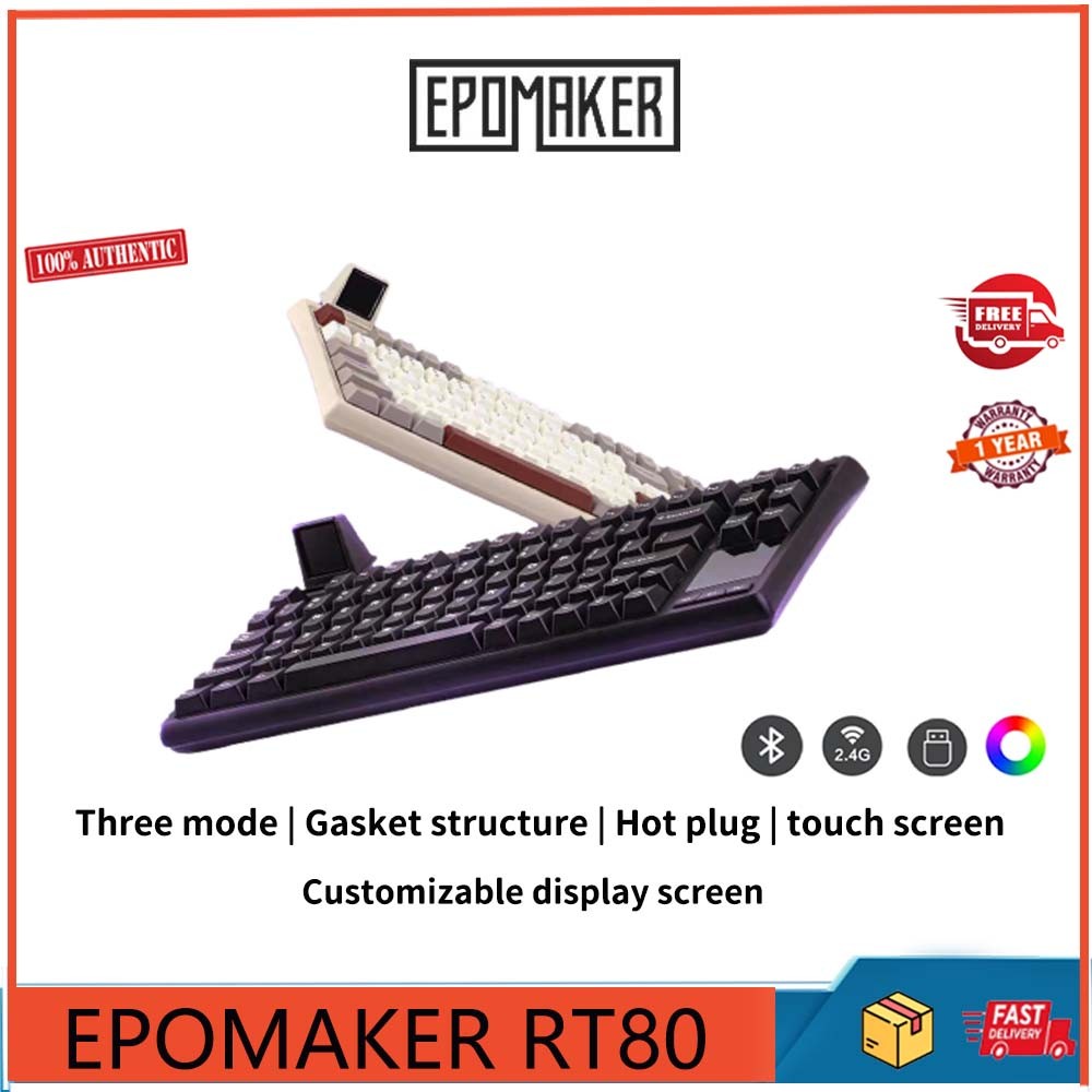 EPOMAKER RT80 three mode customized mechanical keyboard, touch screen ...
