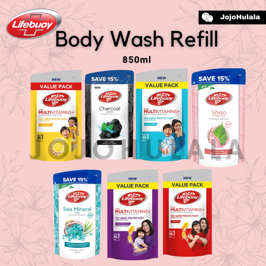 Lifebuoy Clini-Shield Bodywash Refill Shower Gel, Body Sea Mineral ...