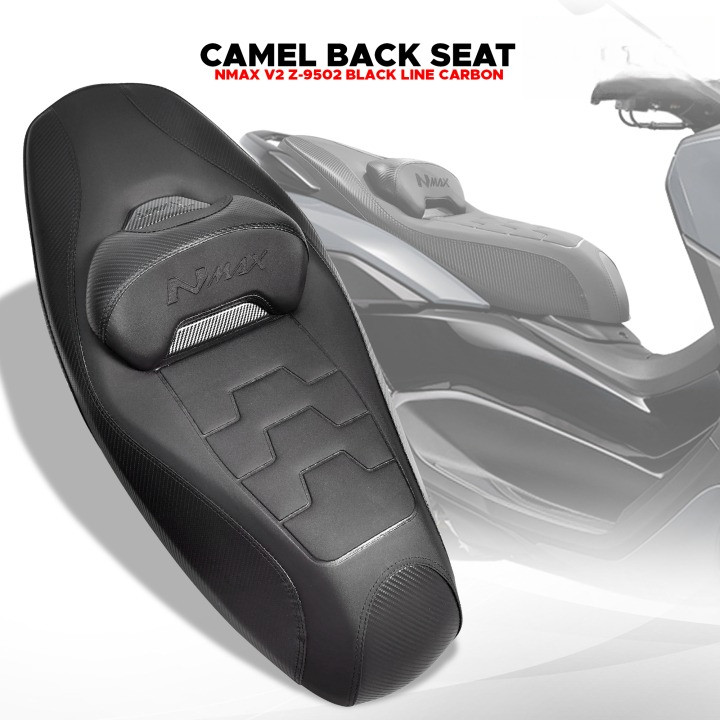 YAMAHA NMAX V1/V2 CAMEL BACK SEAT ASSEMBLY WITH EMBROID LOGO AND CARBON DESIGN DELUXE COMFORT ...