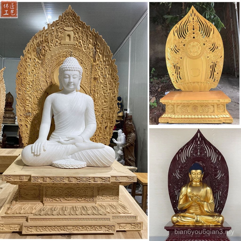 Buddha Statue Backlight Base Camphor Solid Wood Vajra Sumi Seat Guanyin ...