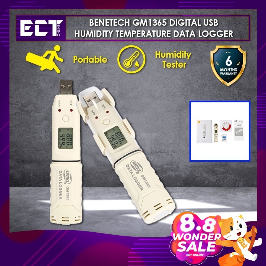 Benetech GM1365 Digital USB Temperature & Humidity Data Logger ...