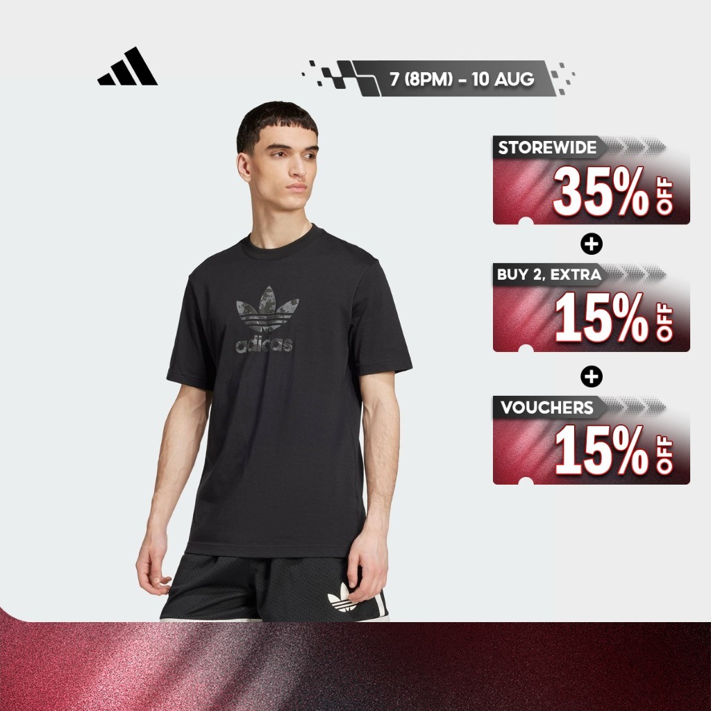 adidas Lifestyle Camo Lil Trefoil Tee Men Black IZ2511 | Shopee Malaysia