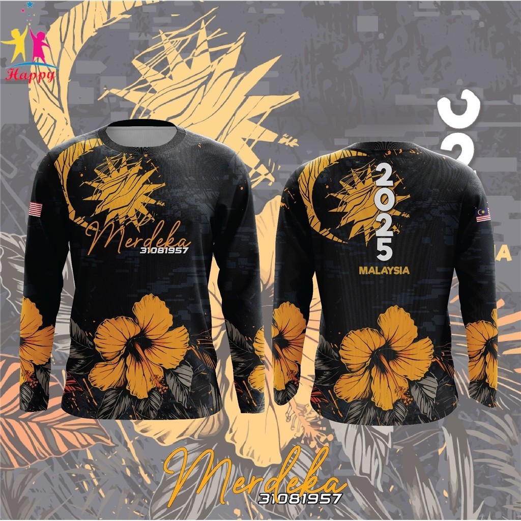 Baju Merdeka 68 Tahun 2025 New Design Baju Jersi Malaysia Merdeka Hitam ...