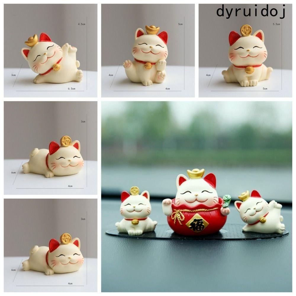 DYRUIDOJ Lucky Cat Car Decoration, Shake Head Waving Arm Mini Lucky Cat ...