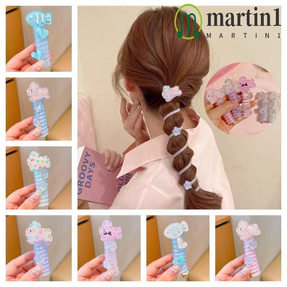 MARTIN1 Cartoon Bubble Braided Head Rope, Fish Hair Band Spiral Coil ...