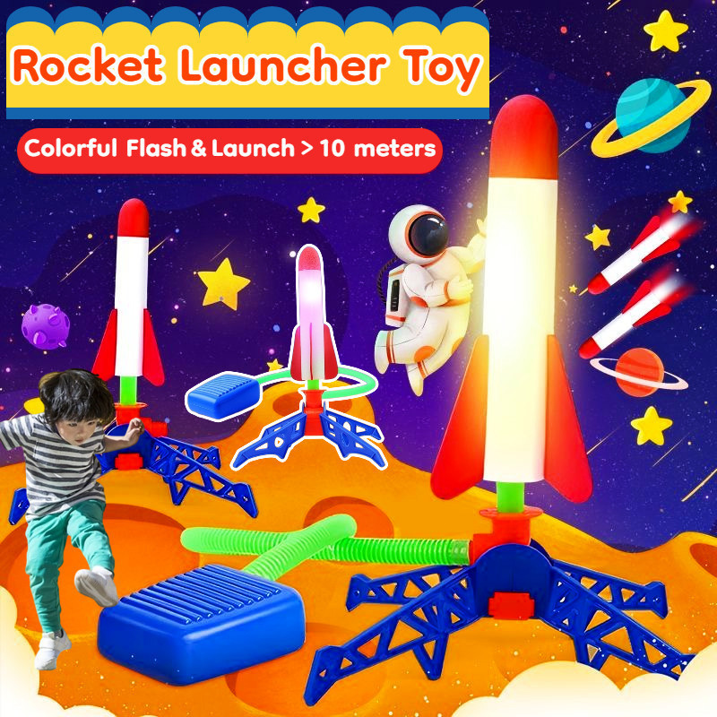 Outdoor Shoot Toys Luminous Catapult Flight Flashing Flying Rocket Toy ...