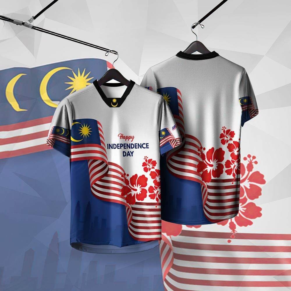 Baju Merdeka 2024 merdeka t shirt Kemerdekaan Merdeka Tshirt Jersey Sublimation Unisex Collar ...
