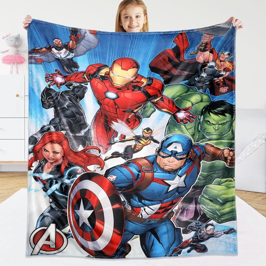Marvel Comics Avengers Flannel Blanket Cuddly Blanket,Soft Blanket for ...