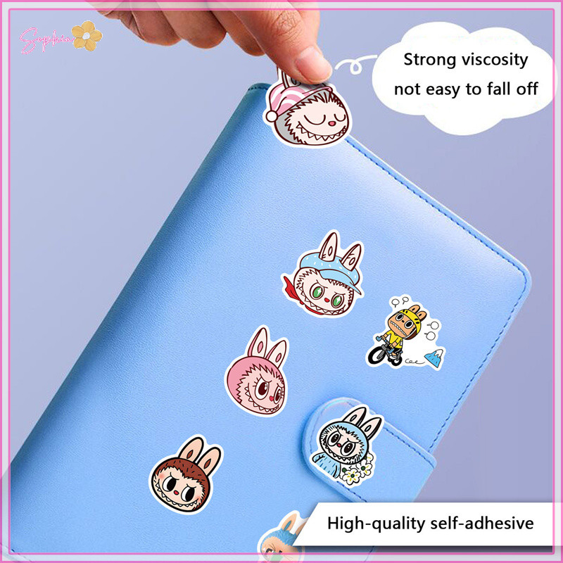 UVIGM> 55 Pcs Labubu Monster Cartoon Waterproof Stickers Pack Cute ...