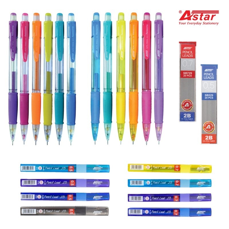 Astar Shaker Mechanical Pencil (0.5mm 0.7mm) Pencil Leads Pensel ...