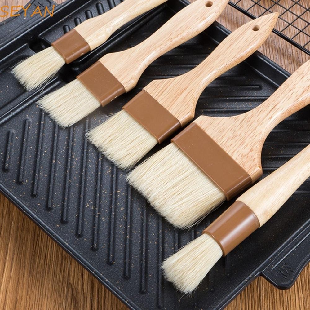 SEYAN Pastry Brush Barbecue Baking Wooden Handle Kitchen Boar Bristles ...