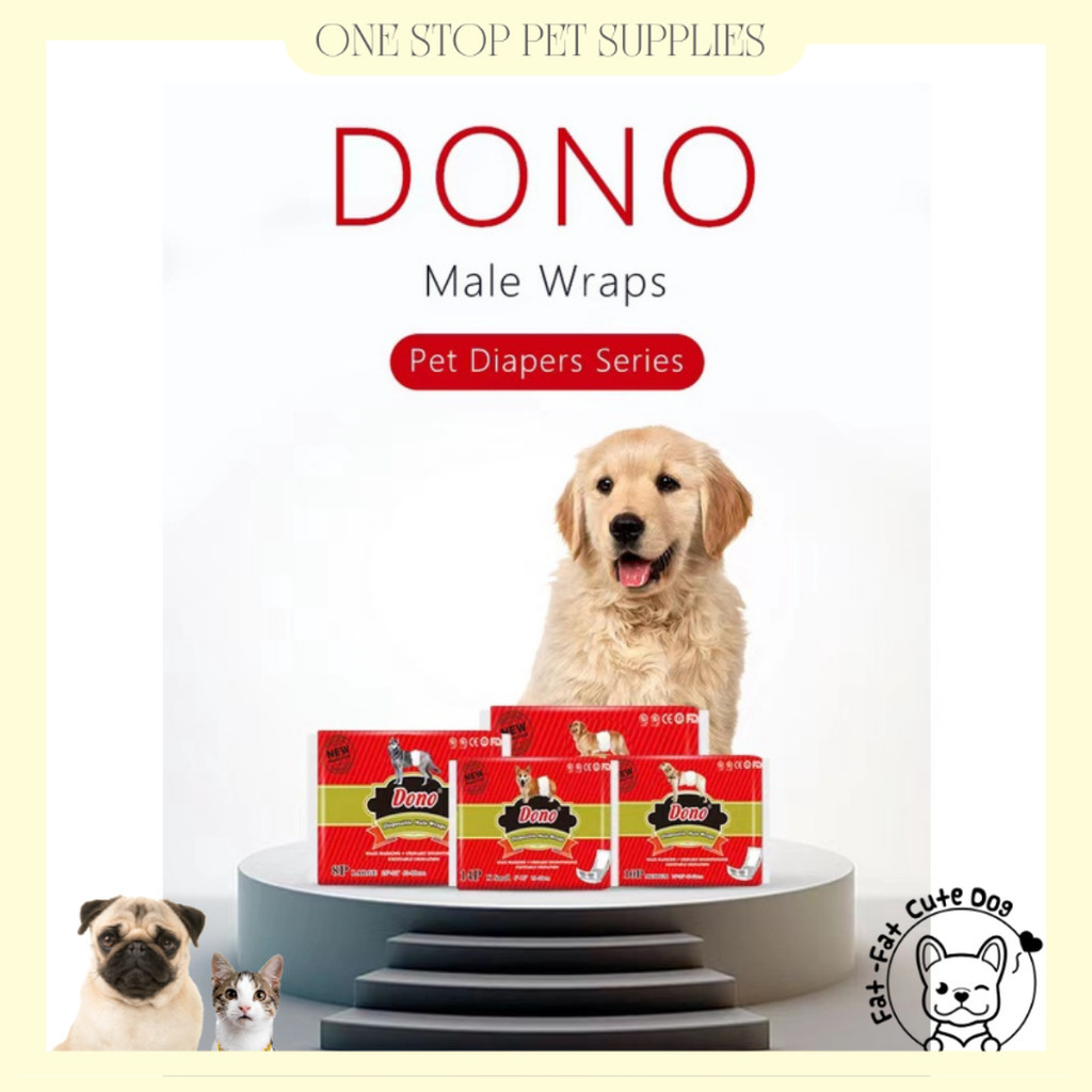 Dono Pet MALE Dog Disposable Diaper Male Wraps Pet Dog Diaper Wrap (1 ...
