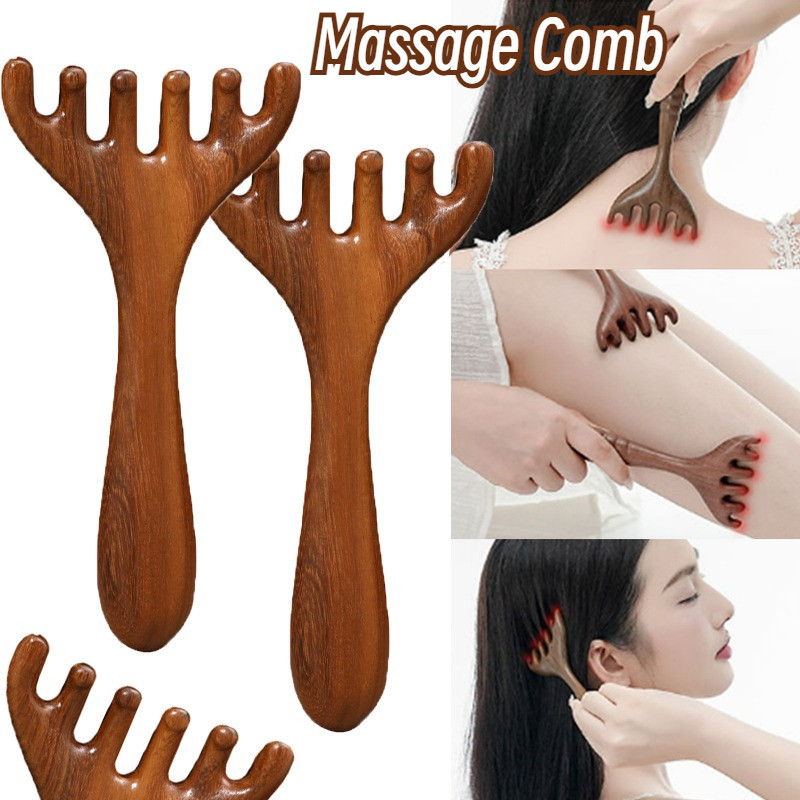 Portable Six-claw Wooden Meridian Points Massage Comb / Multifunctional ...