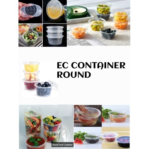 EC ROUND CONTAINER WITH LID - DISPOSABLE PLASTIC | Shopee Malaysia