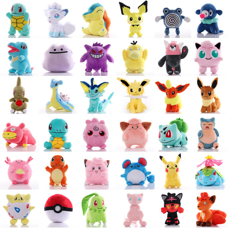 50 gaya 14-28cm Anime Pokemon Pikachu Ditto Gengar Eevee Poke Ball ...
