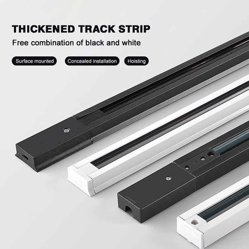 1 Meter Long LED Track Spotlight Track Strip Copper Rail Strip Black ...