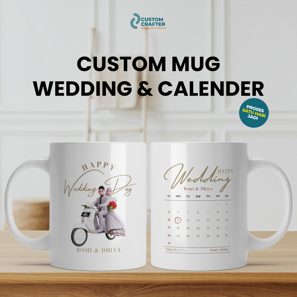 Custom MUG WEDDING CALENDER / WEDDING-4 SOUVENIR | Shopee Malaysia