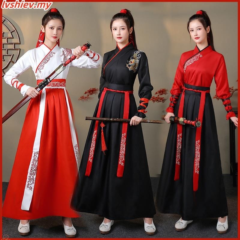 Ancient Costume Hanfu Men Women Couples Chinese Style Knight Han ...
