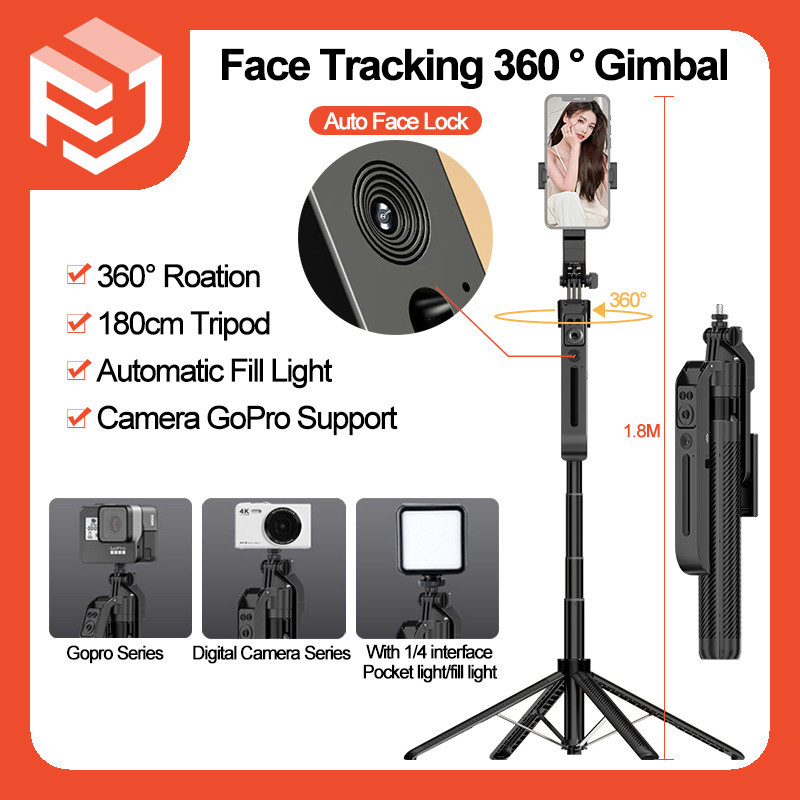 C12 360° AI Tracking Smartphone Gimbal 180cm Phone Stabilizer Gimbal with Face tracking Gimbal ...