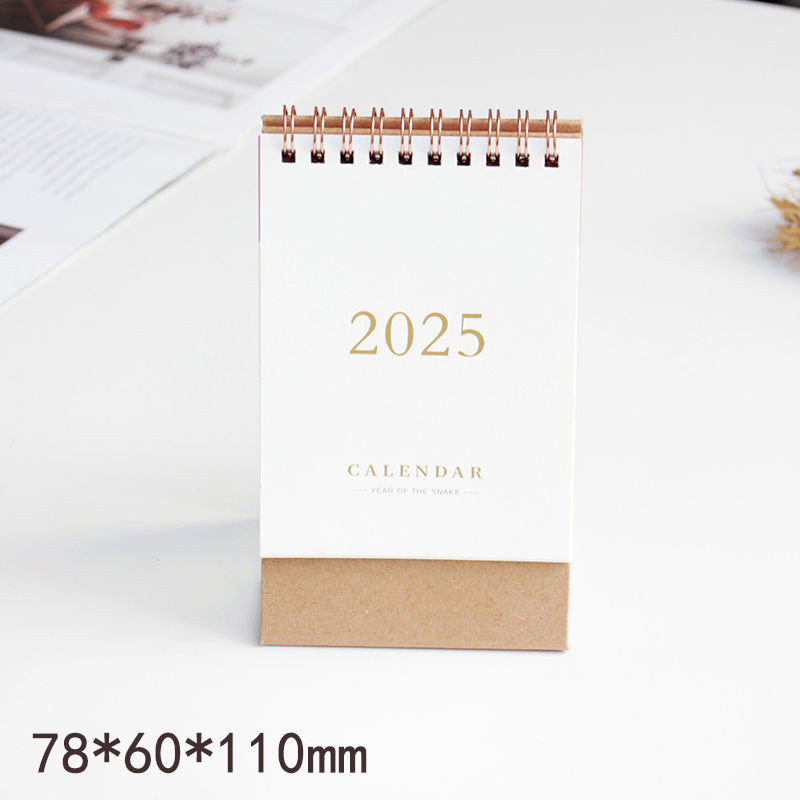 2024-2025 Simple Kraft Paper Muji Style Desk Calendar Desktop Calendar ...