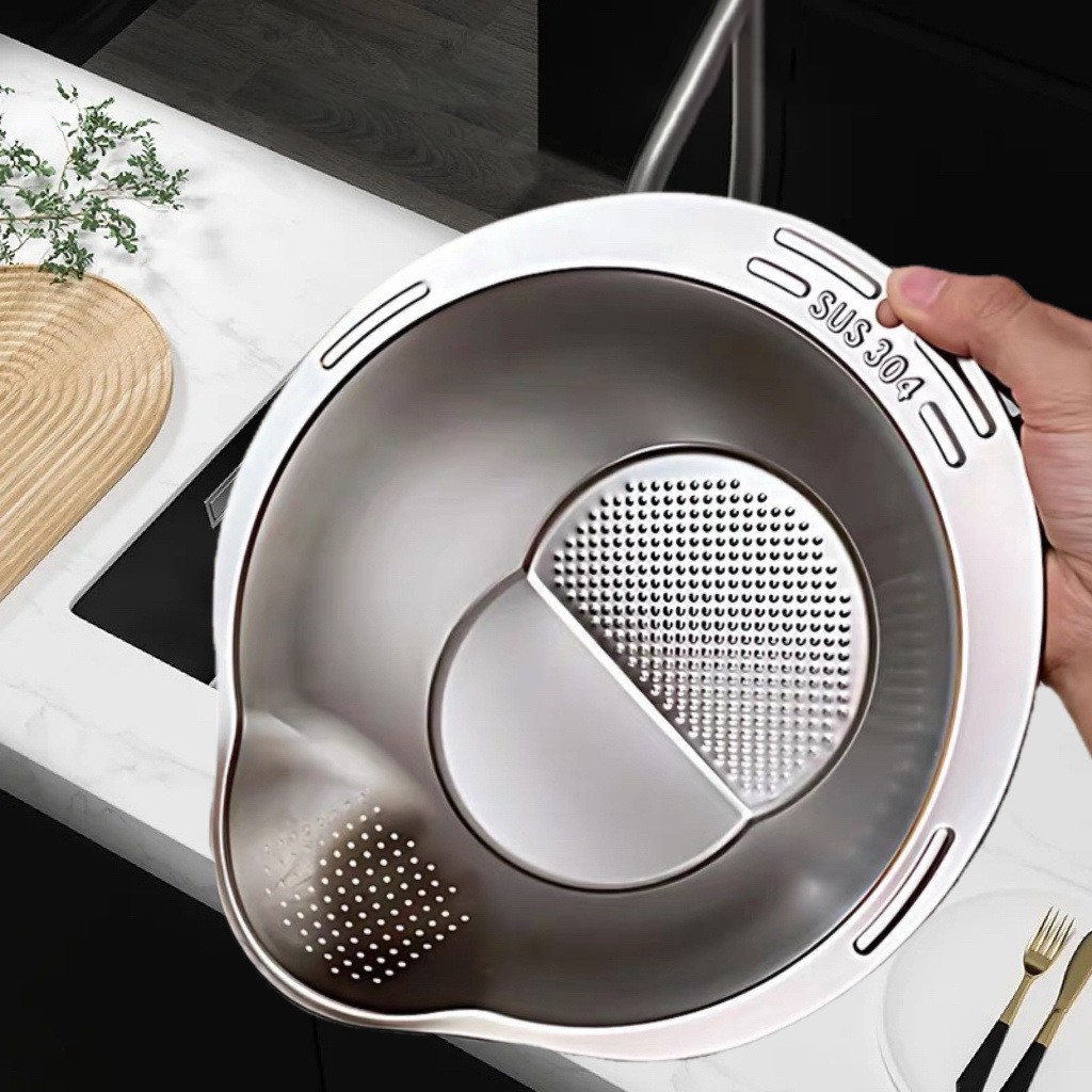 【COD】304 Food Grade Stainless Steel Kitchen Rice Vegetable Fruit ...