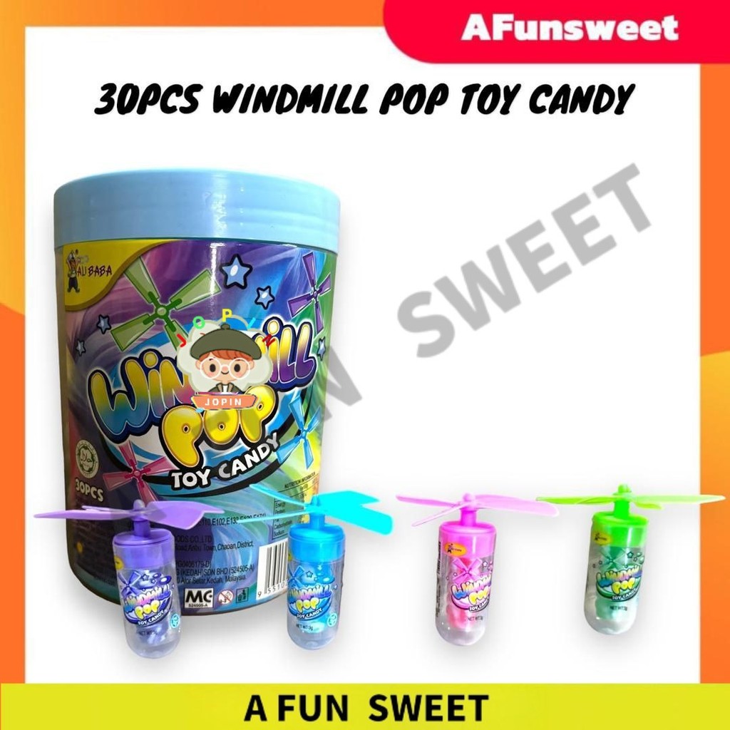 30pcs Ali Windmill Pop Toy Candy Lollipop Hard Candy Buah buahan Fruits ...