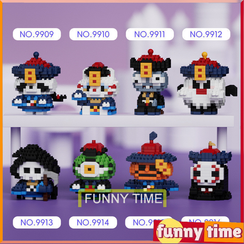 Nano Blocks series Zombie Party Pumpkin Panda Ghost Faceless Zombie ...