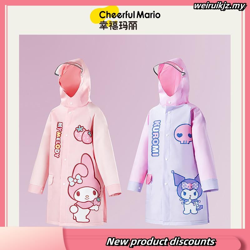 Cheerful Mario Baby Cartoon Pink Rain Gear Girls Sanrio&Hello Kitty ...