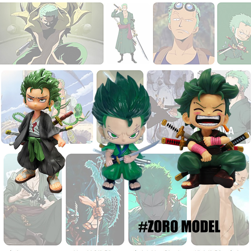 Model One Piece Zoro Action Figure Decor Standing Ornaments | Shopee ...