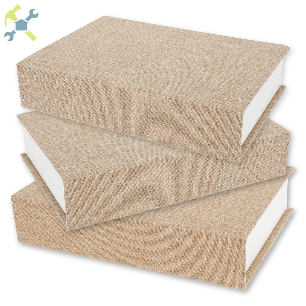 3Pcs Decorative Book Box Modern Fake Book Storage Box Book Shaped Box ...