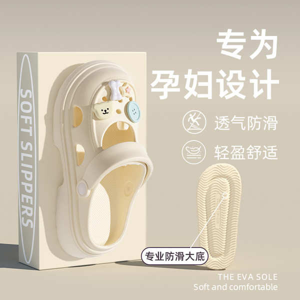 crocs crocs women Kasut lubang tapak tebal wanita 2024 baharu bersalin ...