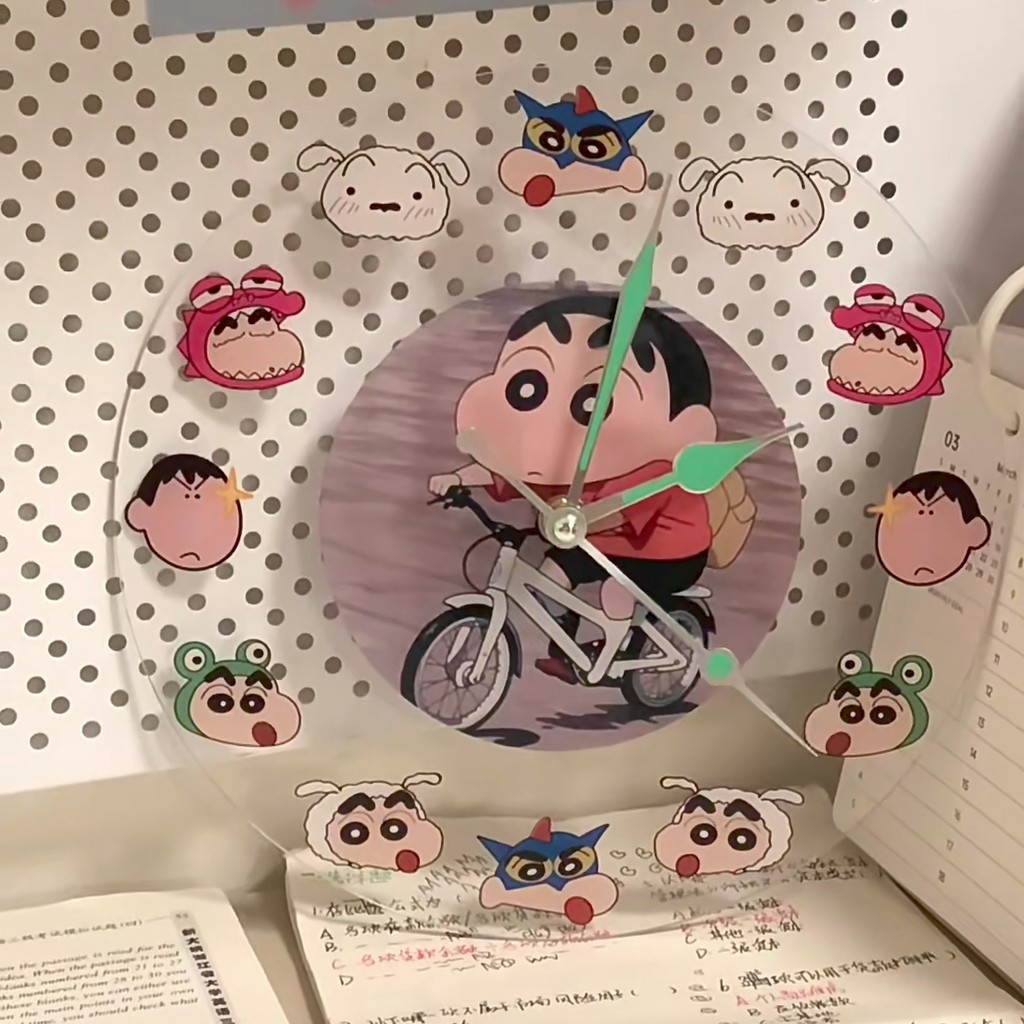Cartoon Crayon Shin-chan Acrylic Clock Creative Handmade Wall Hanging ...