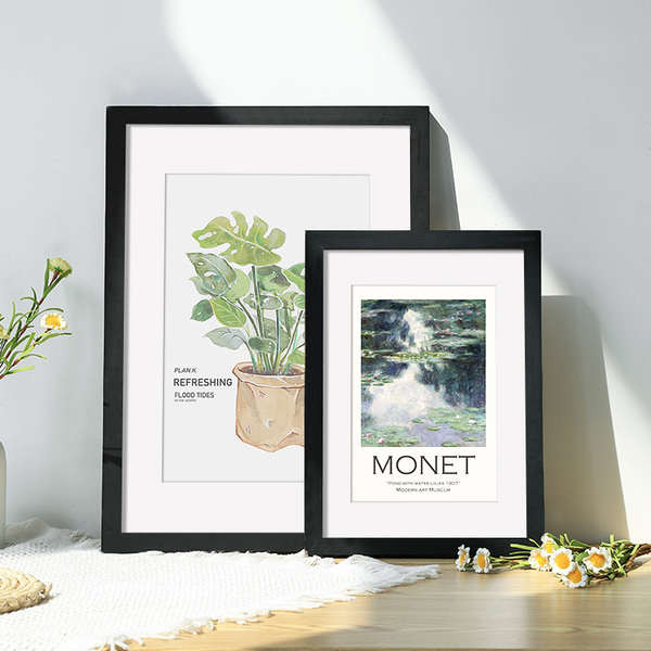 frame gambar besar dinding Bingkai foto kayu pepejal, gantung meja, dinding empat, terbuka 4K ...