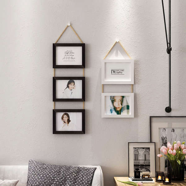 frame gambarm Bingkai foto dinding gantung tali rami, dua atau tiga mencuci, foto 6 inci, 7 inci ...