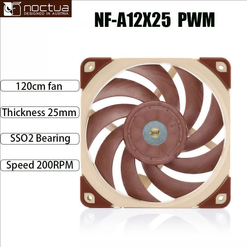 Noctua NF-A12x25 120mm 12v/5v Cooling fan 3pin/4pin PWM quiet Radiator ...