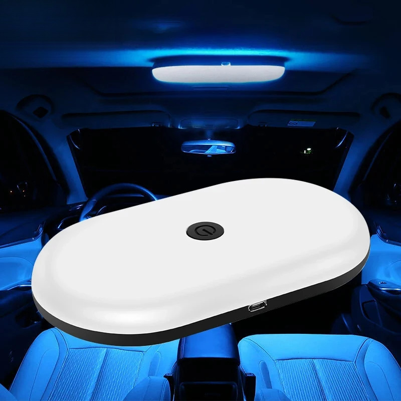 LED Car Interior Reading Light Car Roof Dome Lamp Rechargeable USB ...