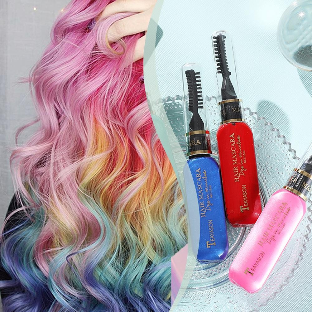 6 Colors Mini Disposable Personal Use Hair Chalk Color Dye Cosplay Comb ...